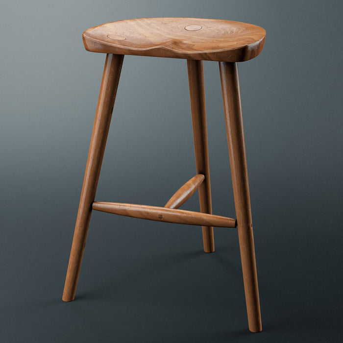 Milking Stool 3D Model Photoshop | C4D FBX OBJ CGI Asset - PRO EDU