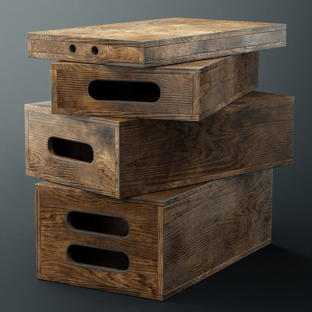 Apple Box Set 3D Model for Photoshop | C4D FBX OBJ CGI Asset - PRO EDU