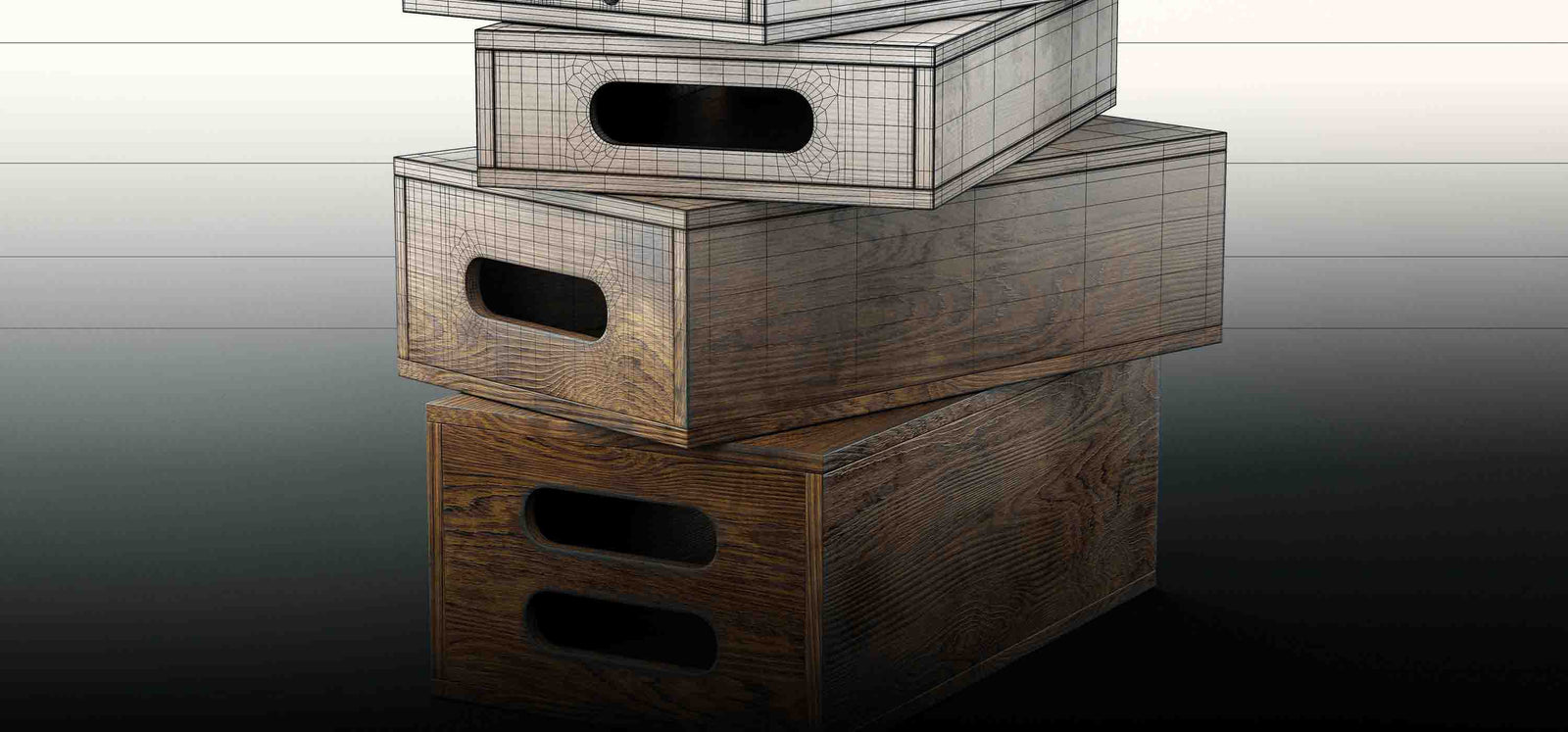 Apple Box Set 3D Model for Photoshop | C4D FBX OBJ CGI Asset - PRO EDU